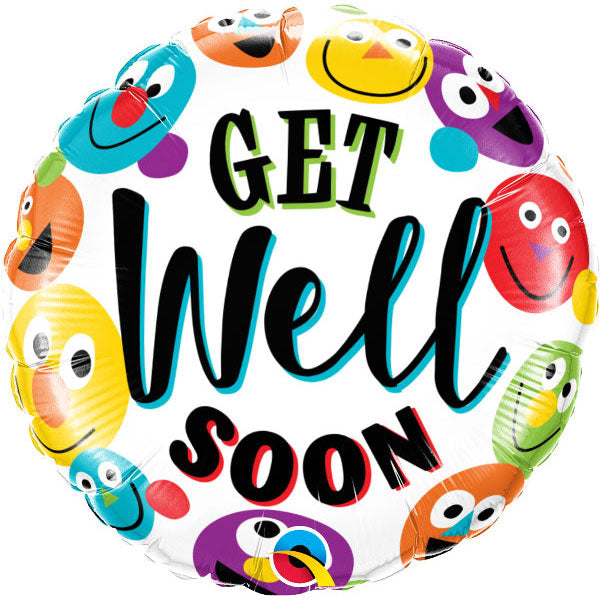 Get Well Soon Smileys Folija Balon – Partyshop